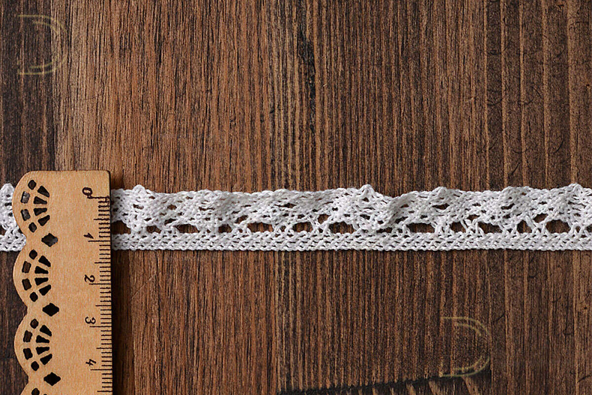 Кружево вязаное ажурное, хлопок, 17 мм, белое - купить в интернет-магазине DecoBay в розницу и ...