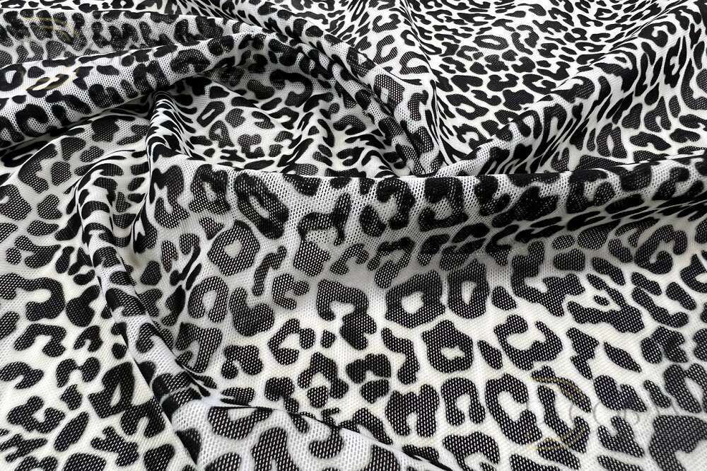 Купить Сетка стрейч принтованная, серый Лео в интернет-магазине ДекоБай ...