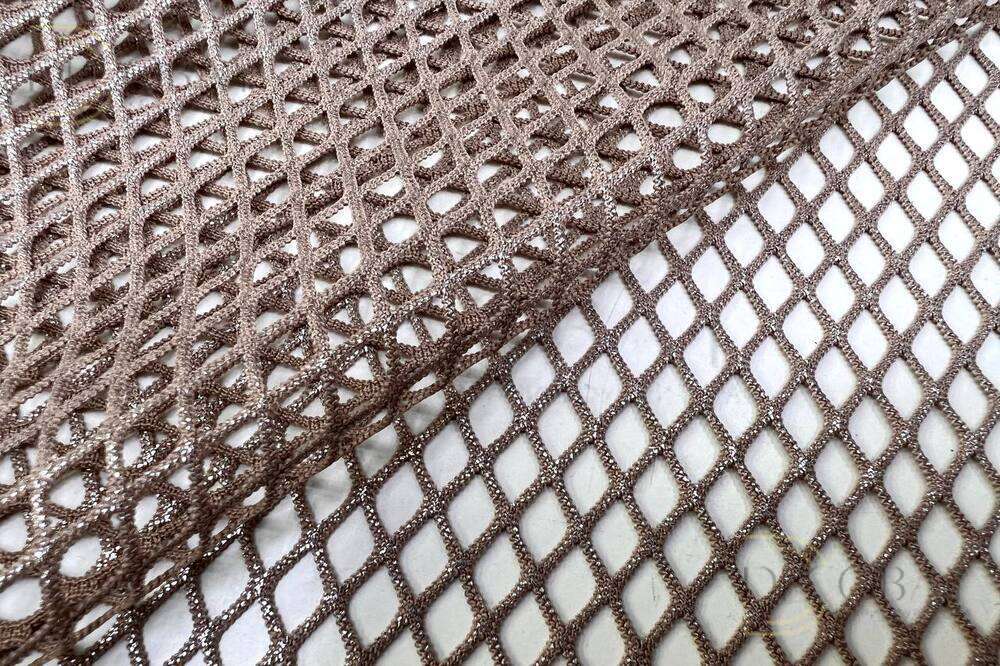 Купить Сетка трикотажная FISH, металлик, коричневая в интернет-магазине ДекоБай DecoBay с ...