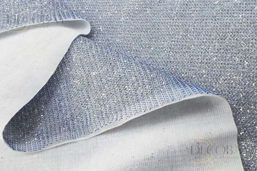 Трикотаж c люрексом и глиттером, морозный голубой купить в интернет-магазине DecoBay в розницу и ...