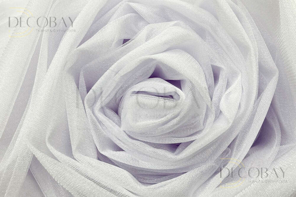 Еврофатин Karina, с блеском, белый, 300 см., арт. 01 - купить в интернет магазине DecoBay с ...